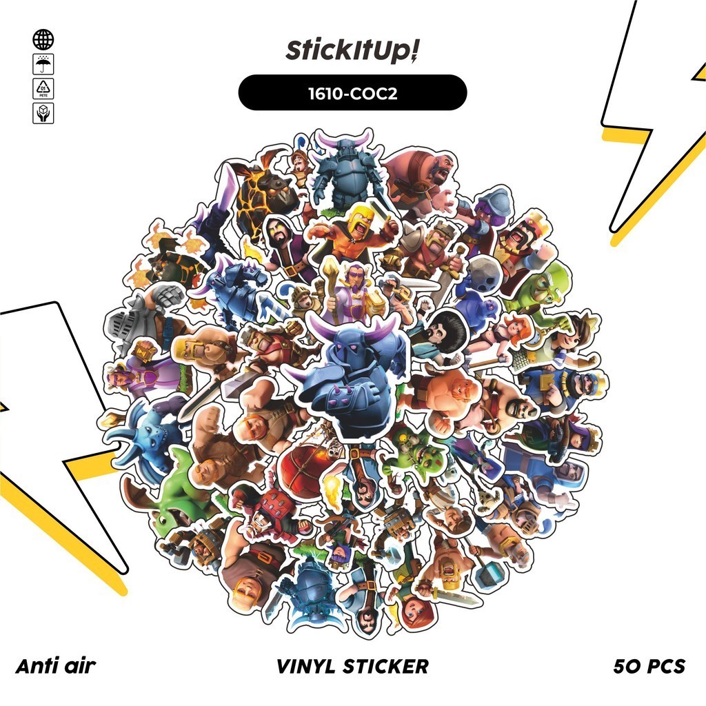 Jual COD 100 Pcs Stiker Pack VIDEO GAME SERIES CLASH OF CLAN Lucu ...