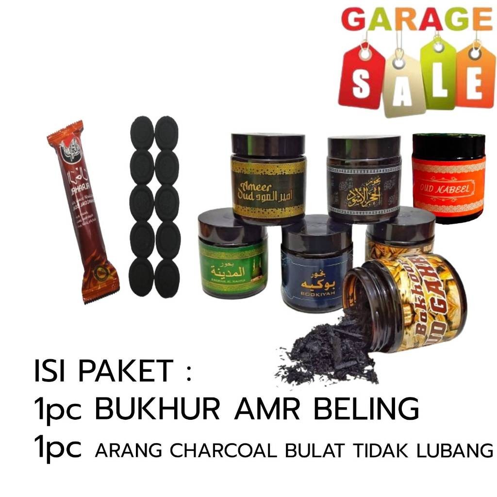 Jual PROMO PAKET BUKHUR AMR PREMIUM KEMASAN BELING PLUS ARANG CHARCOAL AL RAHL Dupa Gahru Bukhur ...