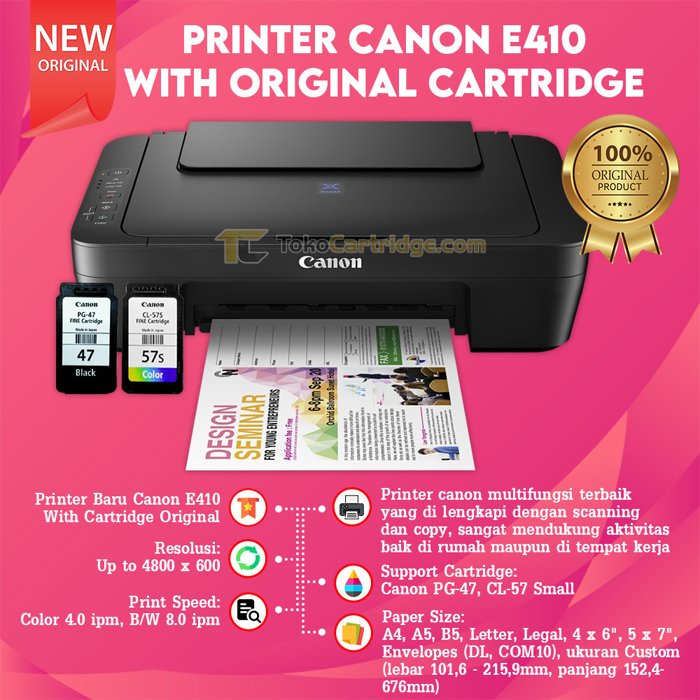 Jual Printer Canon Multifungsi AIO E-410 Pixma E410 Print Scan Copy New ...