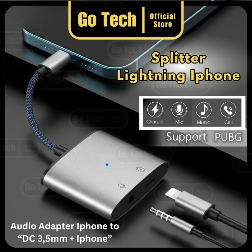 Jual Go Tech - Splitter Lightning Iphone to Jack 3.5mm 2in1 Audio Jack ...