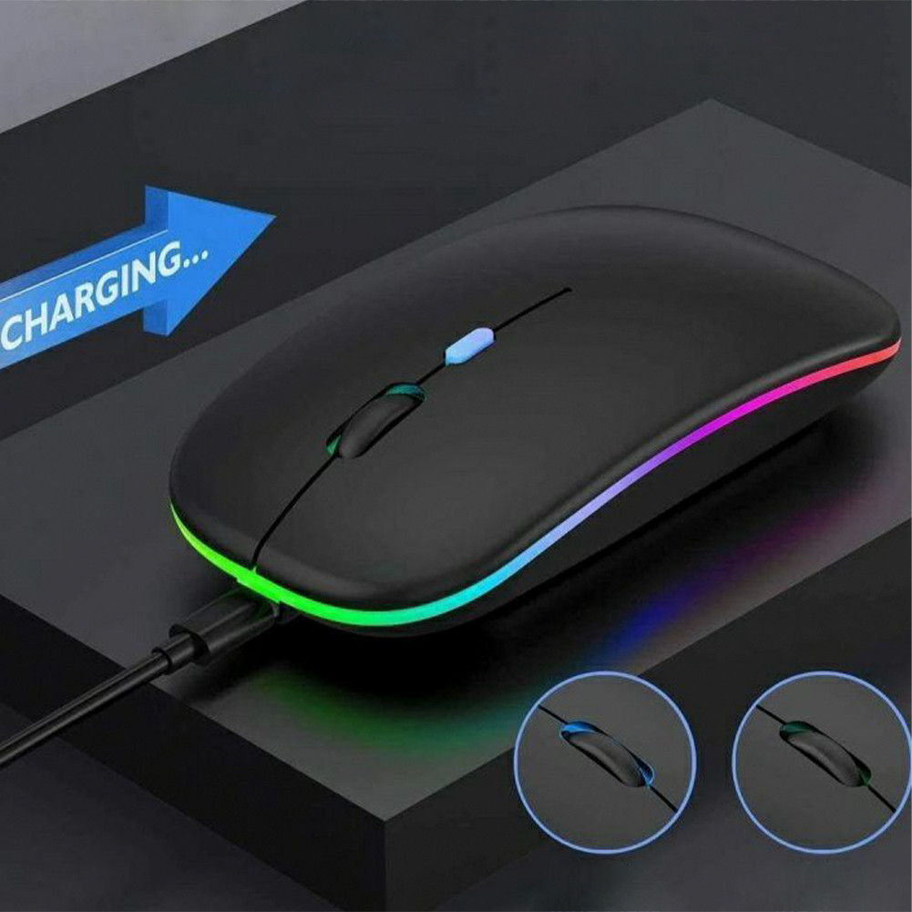Jual Mouse Wireless 2.4GHz Silent Bluetooth Rechargeable RGB LED ...