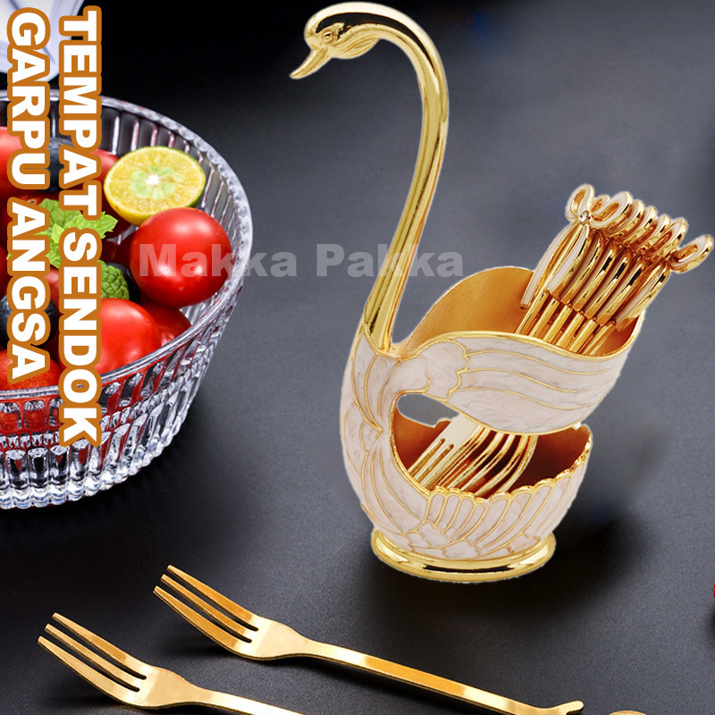 Jual COD Tempat Sendok Garpu Angsa Set Cutlery Holder Wadah Peralatan ...