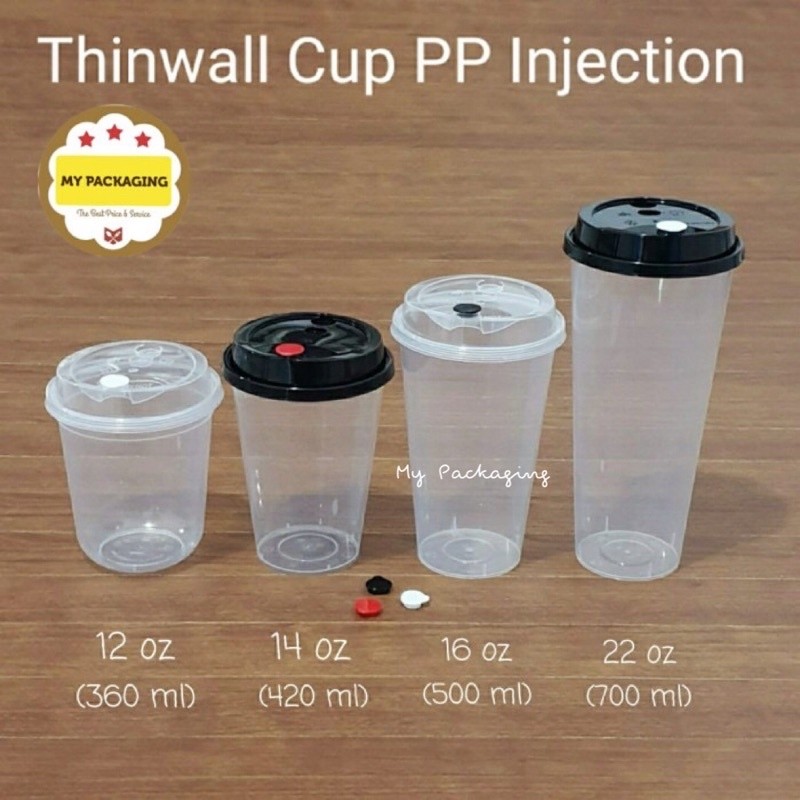 Jual PP Cup Injection 22Oz 700ml + Tutup / Gelas Tinggi Minuman ...