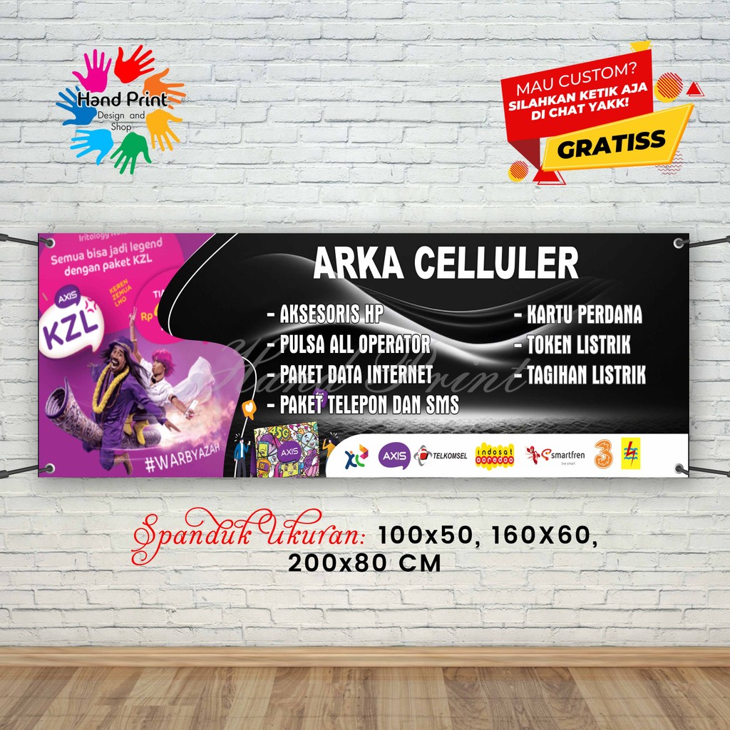 Jual Cetak Spanduk Banner Konter Hitam Ungu MMT Spanduk Custom 200x80 ...