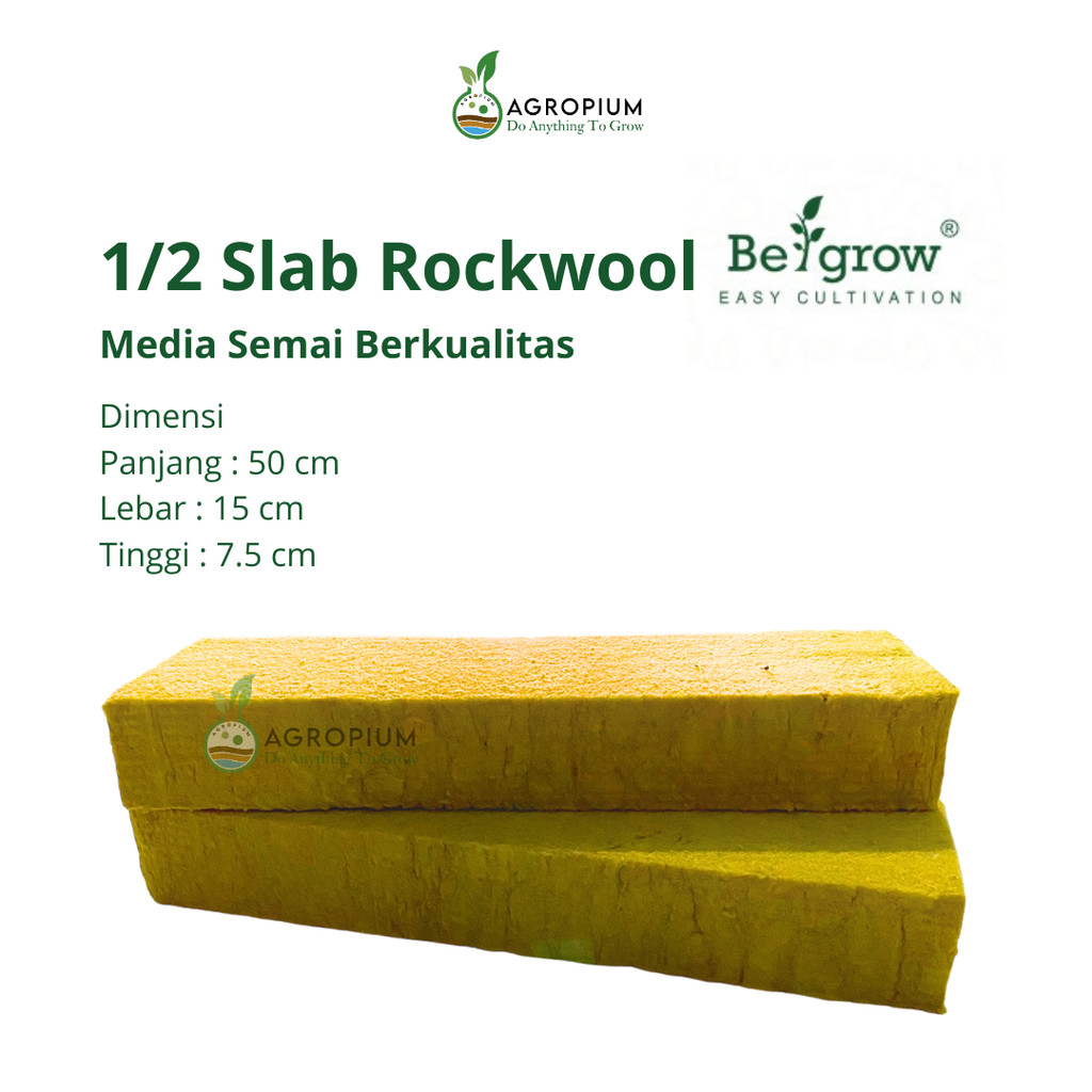 Jual 1/2 Slab Rockwool Hidroponik Begrow Media Tanam Hidroponik Begrow ...
