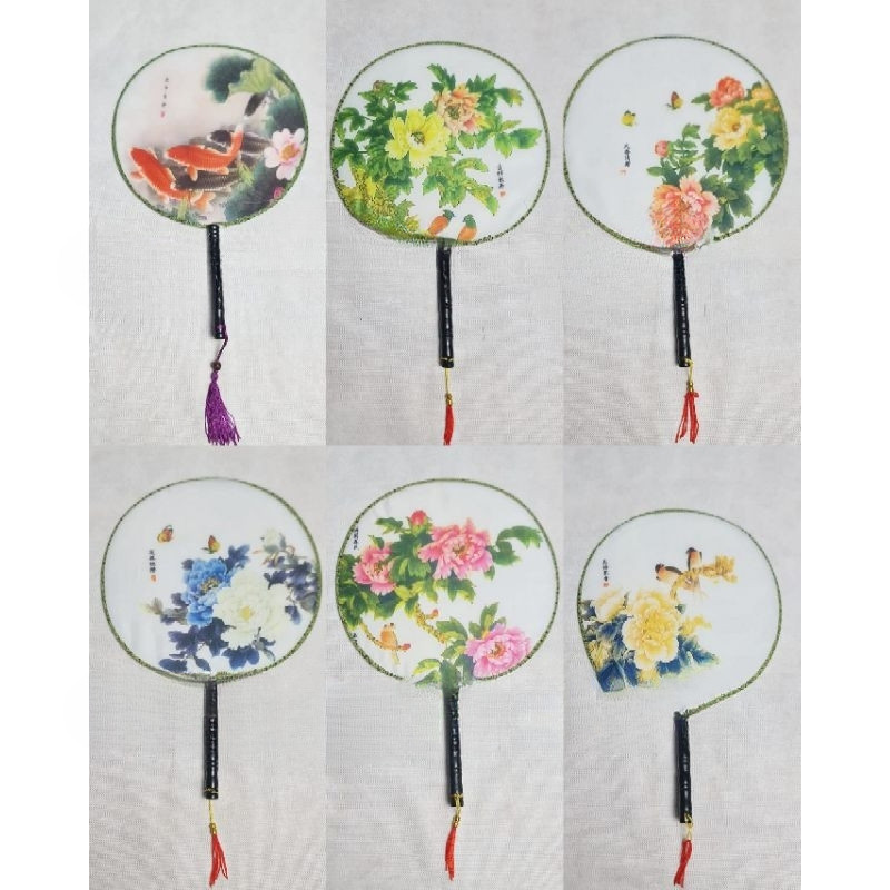 Jual Tuan Fan Peony Flower Round Fan Cheongsam Catwalk Dance Fan Gaya ...