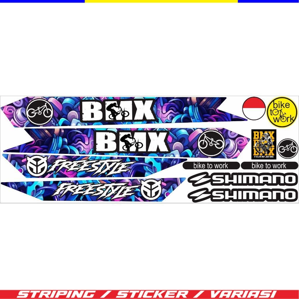 Jual STIKER TERBARU STIKER VARIASI SEPEDAH BMX / STRIPING STIKER BMX ...