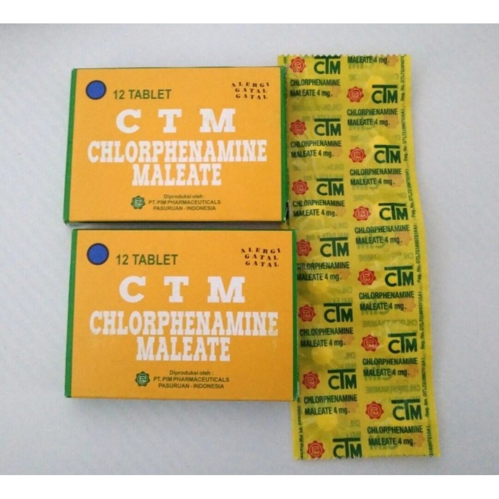 Jual CTM kuning 4mg PT PIM 1 strip isi 12 tablet obat alergi gatal ...