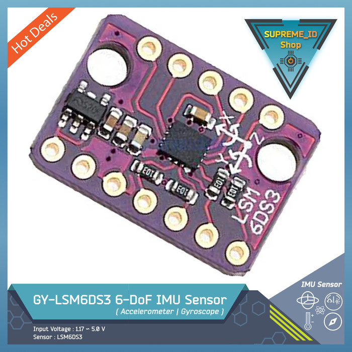Jual DP99 GY-LSM6DS3 6DOF 6-axis Always-ON e-Compass (Accelerometer ...
