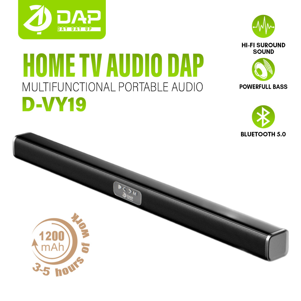 Jual DAP Soundbar Speaker Bluetooth 5.0 Home TV Audio D-VY19 - Garansi 1 Tahun | Shopee Indonesia
