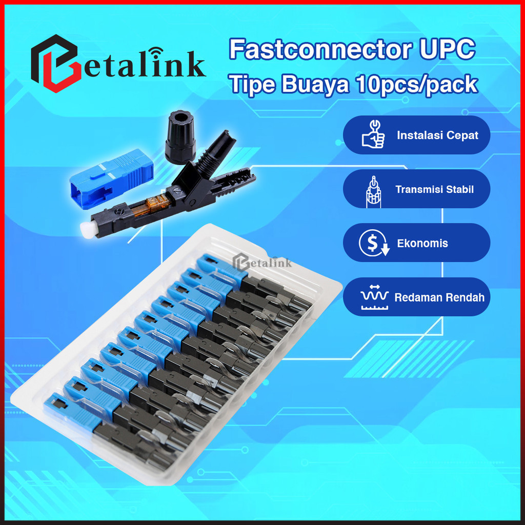 Jual 1Pack/10Pcs SC UPC Fiber Optik FTTH Fast Connector Model Buaya ...