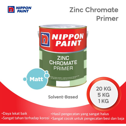 Jual CAT DASAR MENI BESI 1KG 2 IN 1 NIPPON PAINT ZINC CHROMATE PRIMER CAT BESI ANTI KARAT CET ...