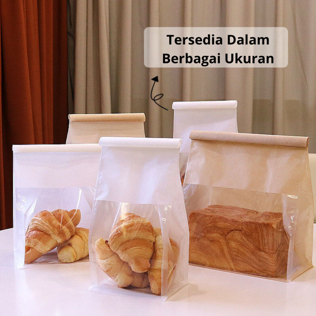 Jual 10 Pcs Kantong Kertas Plastik Roti Tawar 13x27 / 16x27 / 22x28 ...