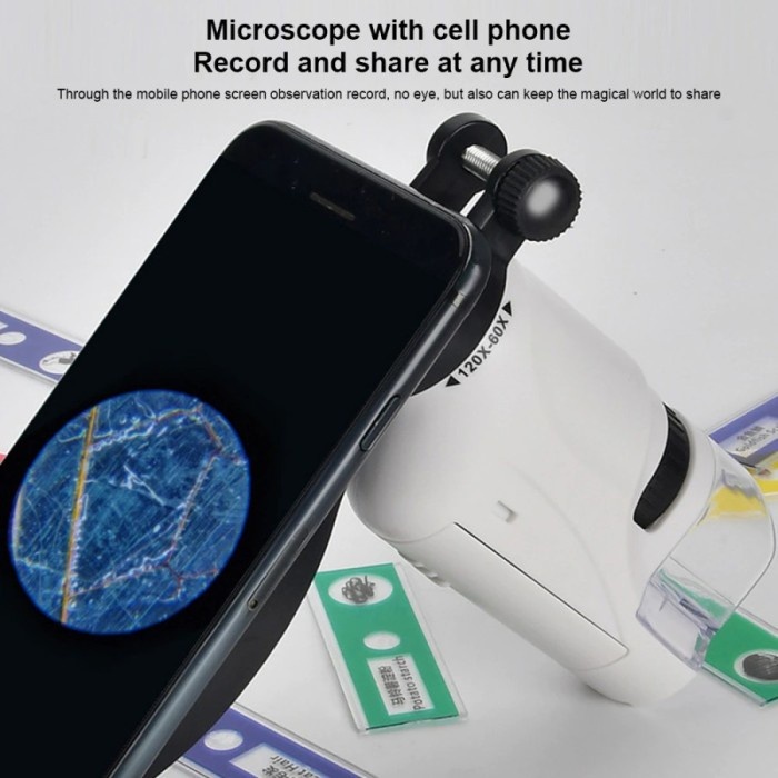 Jual Pocket Microscope For Kids 60X-120X Led Lighted Zoom DD | Shopee ...