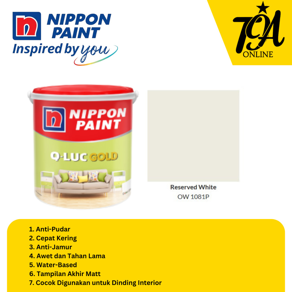 Jual NIPPON PAINT Qluc Gold Cat Tembok Interior Ekonomis Reserved White ...