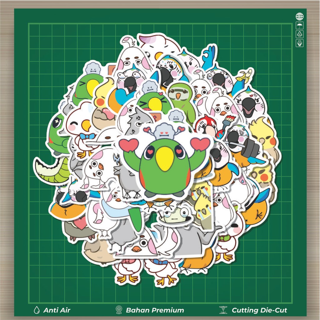 Jual HOT 50 PCS STIKER Stiker Hewan Burung Beo Stiker Fashion Cars ...