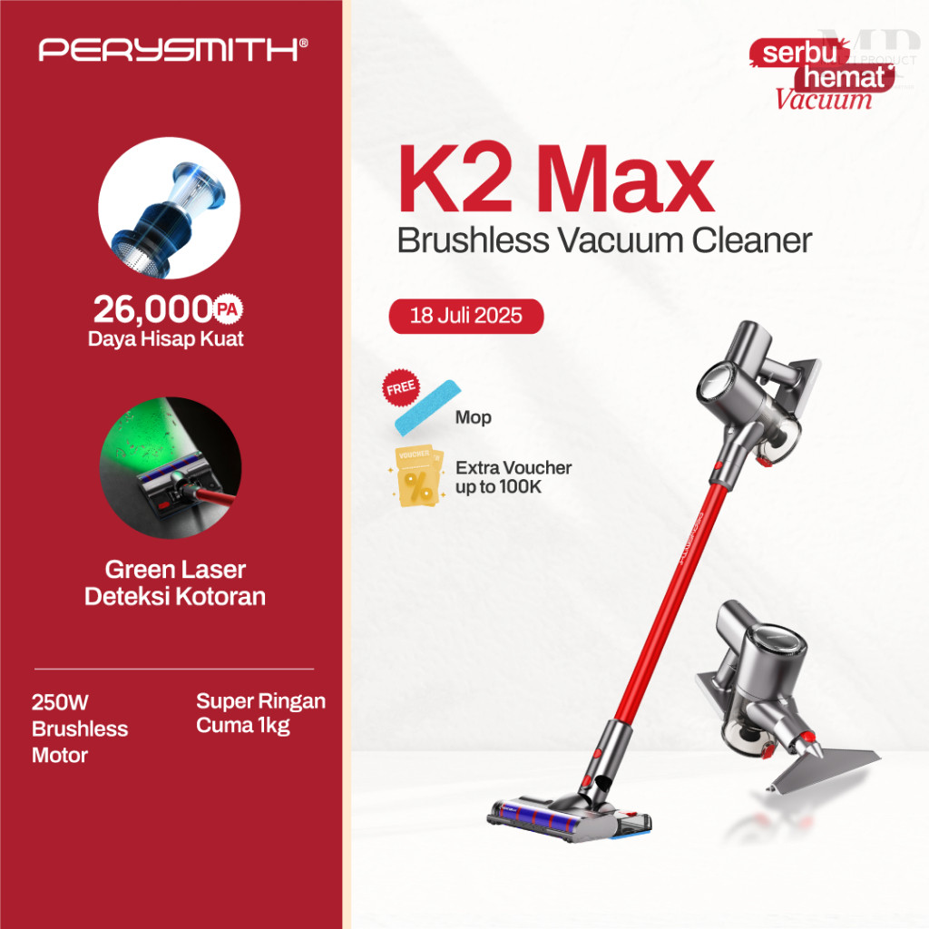 Jual PerySmith K2 Max Vacuum Cleaner 26000Pa Cordless Vacuum Cleaner ...