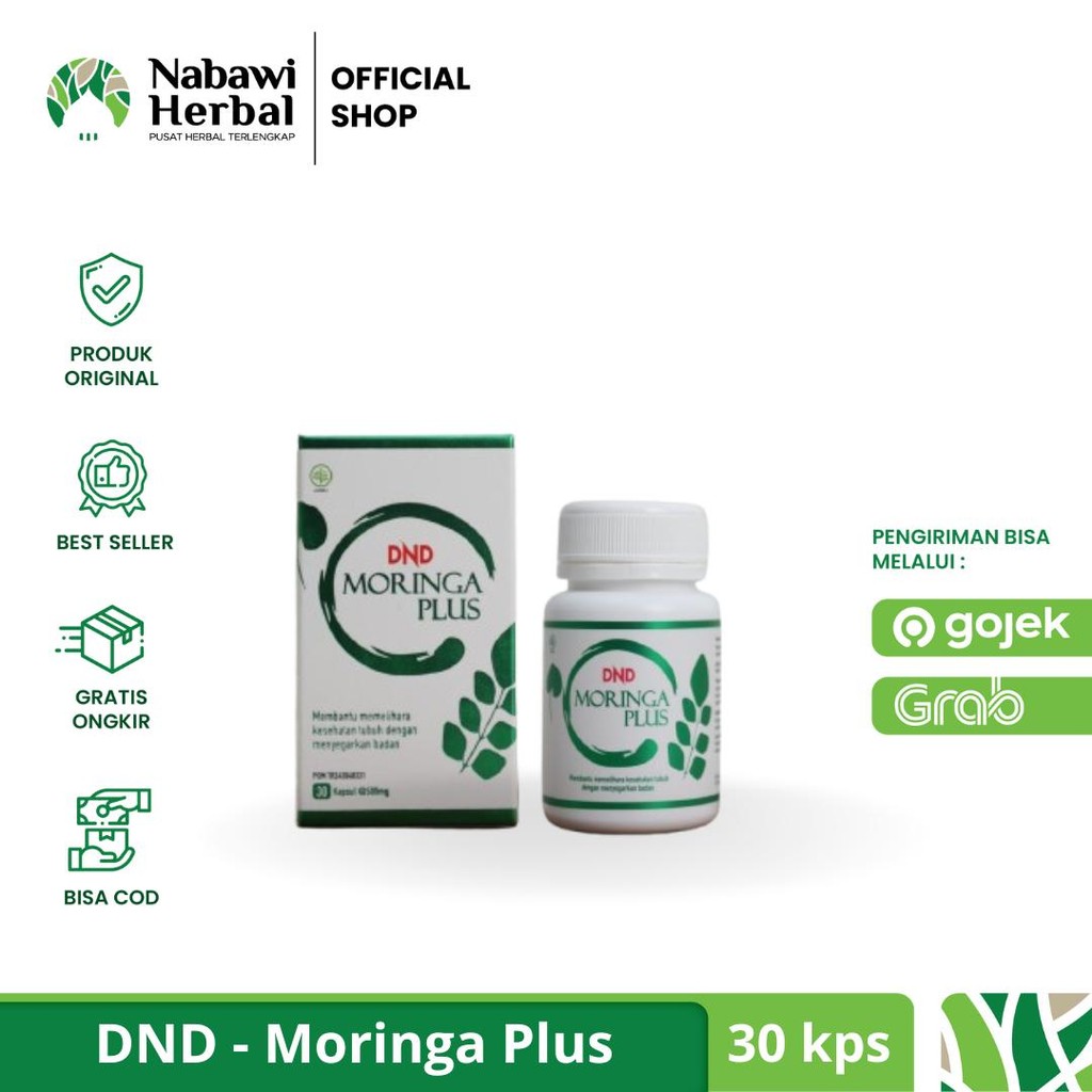 Jual DND - Kapsul Moringa Plus Ekstrak Daun Kelor Organik Herbal ...