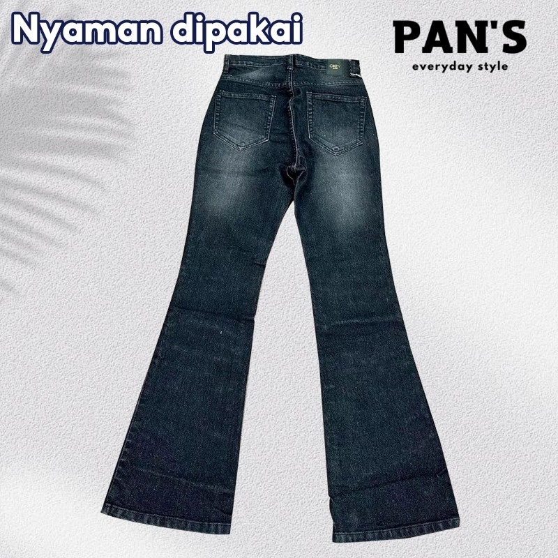 Jual Pan's Jisso Cutbray Jeans Strecht Wanita Black Wash | Shopee Indonesia