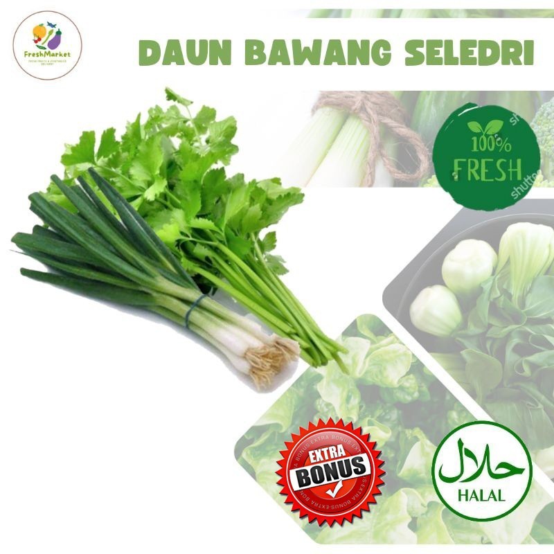 Jual Daun Bawang Daun Sop Seledri Segar 1 Ikat Sayurinstant | Shopee ...