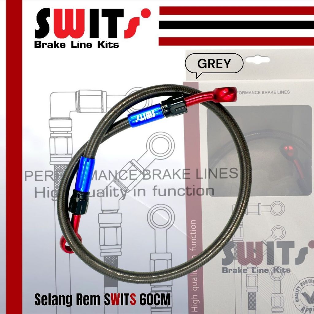 Jual Selang Rem Motor SWITs 60cm & 100cm Warna Blue/Grey/Red | Shopee ...