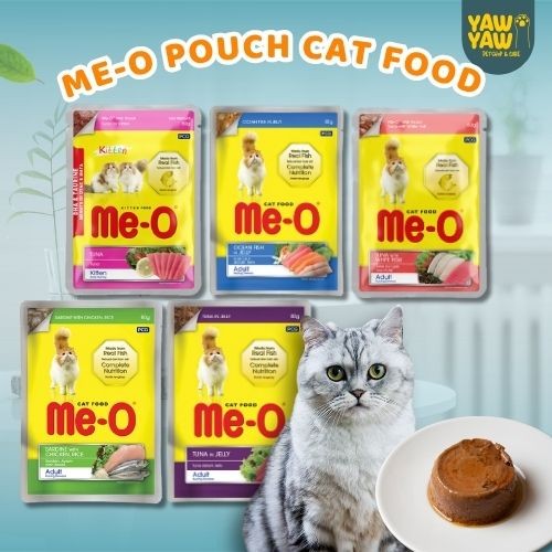 Jual Meo Pouch Makanan Kucing Basah Me-O Adult Meo Kitten Tuna Sachet ...