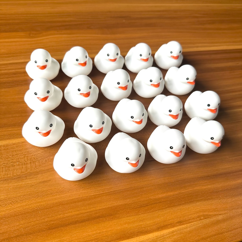 Jual 1-100Pcs White Rubber Ducks Mini Duck Party Favors Bulk Ducks ...