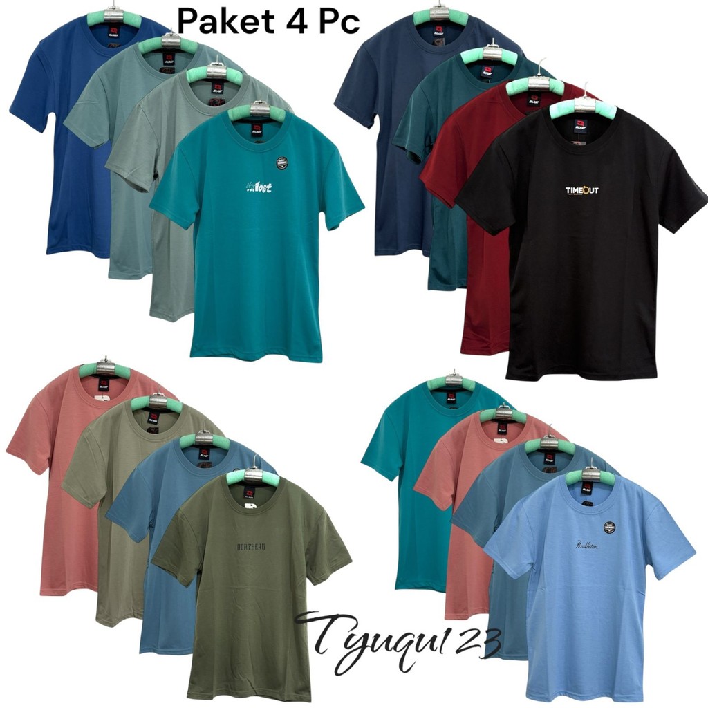 Jual Paket 4 Pc Kaos Oblong Gambar Simple Baju Distro Tulisan Basic ...