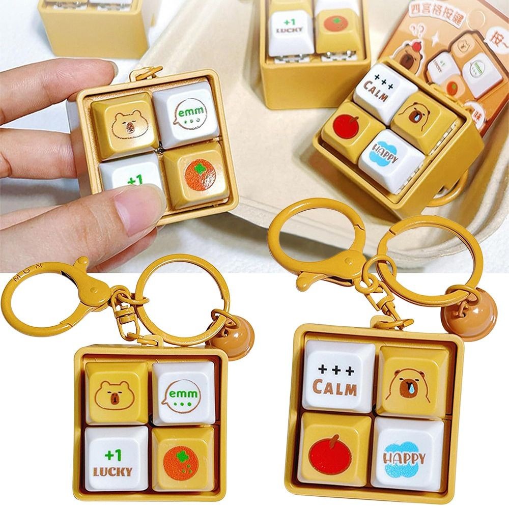 Jual New Fidget Keyboard Capybara Keychain Novelty Charm Finger Fidget ...
