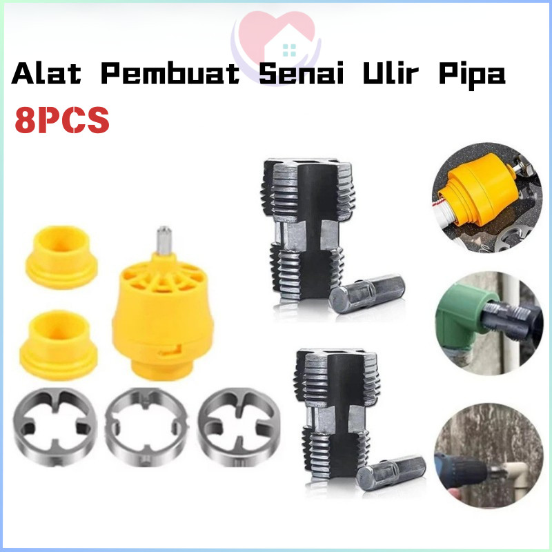 Jual [COD] 8PCS PVC Mata Snai Drat Pipa Alat Pembuat Drat Pipa PVC Set ...