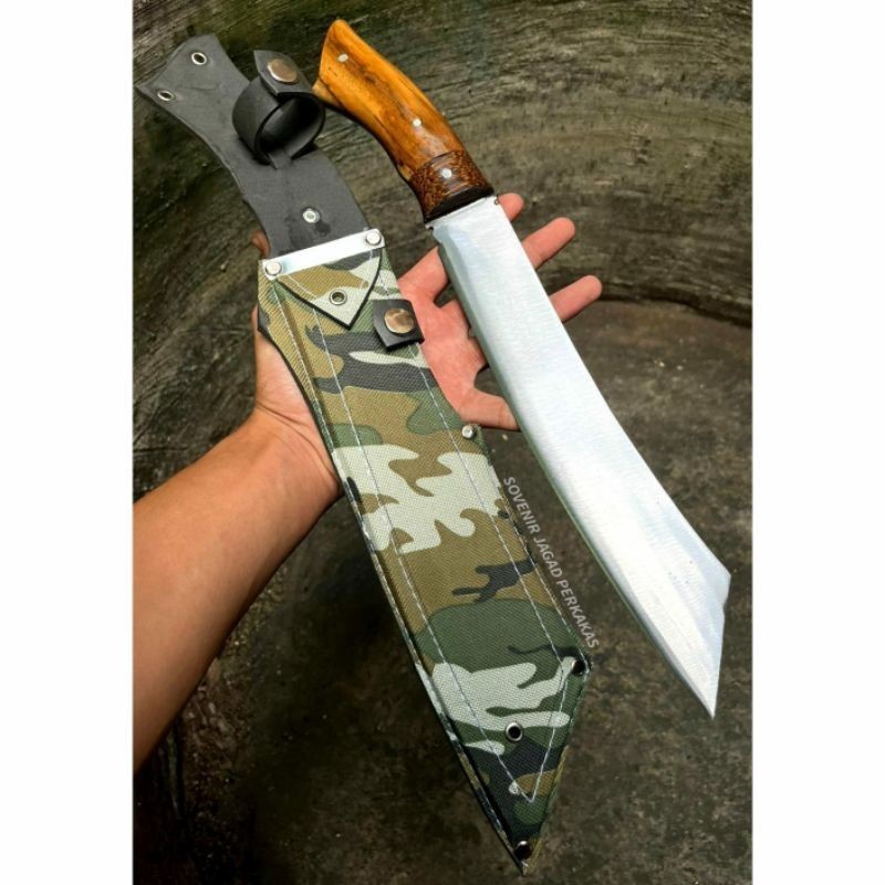 Jual Golok Kebun Model Loreng Baja Asli Fulltang Kuat Tebas Camping ...
