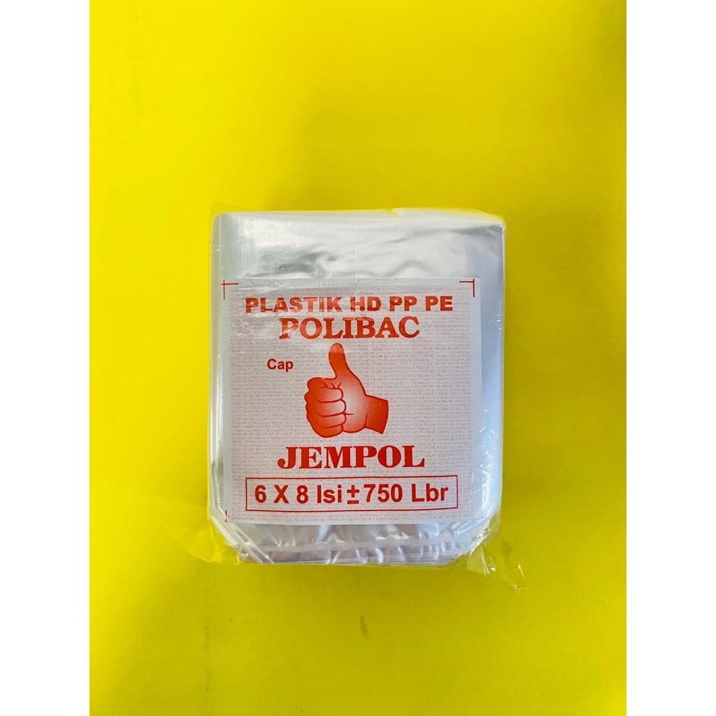 Jual Plastik Polibac HD PP PE cap JEMPOL ukuran 6x8 isi 750 lbr ...