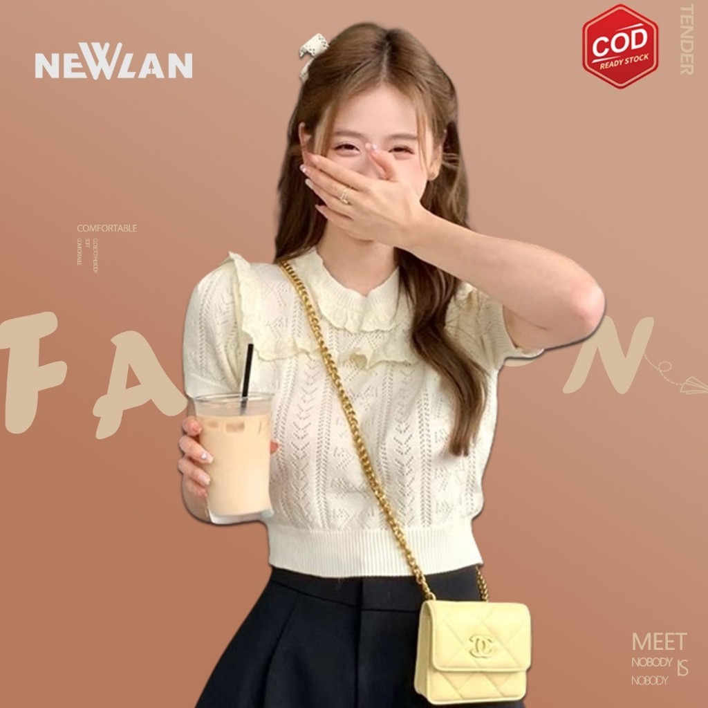 Jual Newlan ZZ100 Sweater Rajutan Potongan Tipis Longgar Untuk Wanita ...