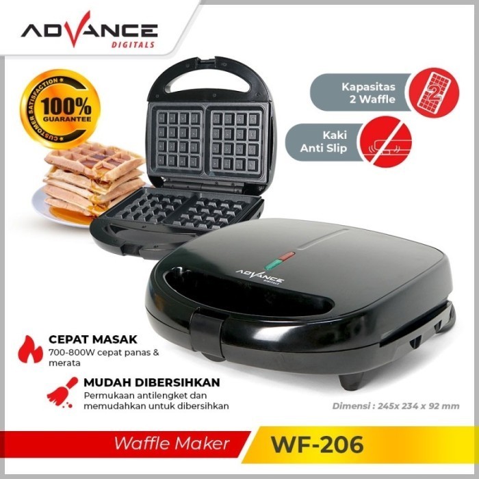 Jual Advance Waffle Maker WF-206 Pemanggang Roti Waffle 2 Lapis ...