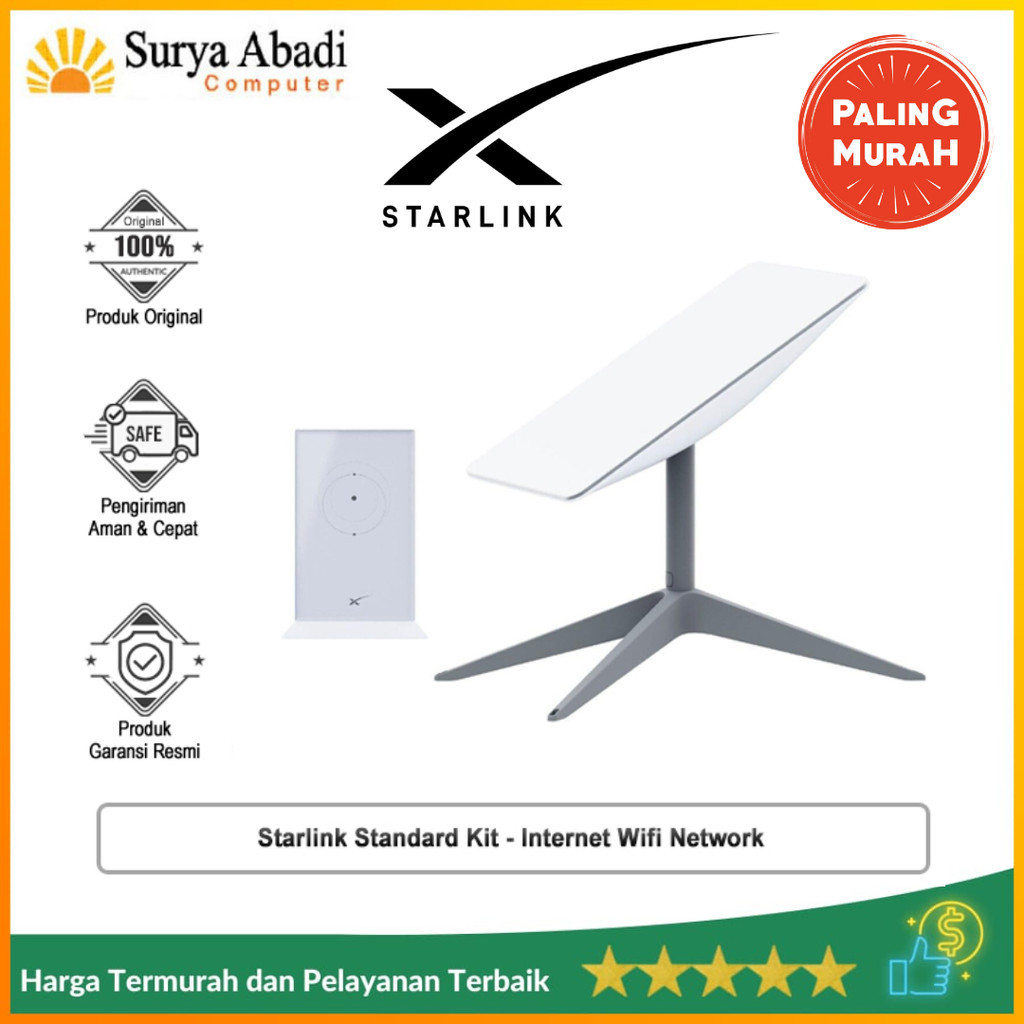 Jual STARLINK Standard Internet Kit Satellite Antenna & WiFi Router Kit ...