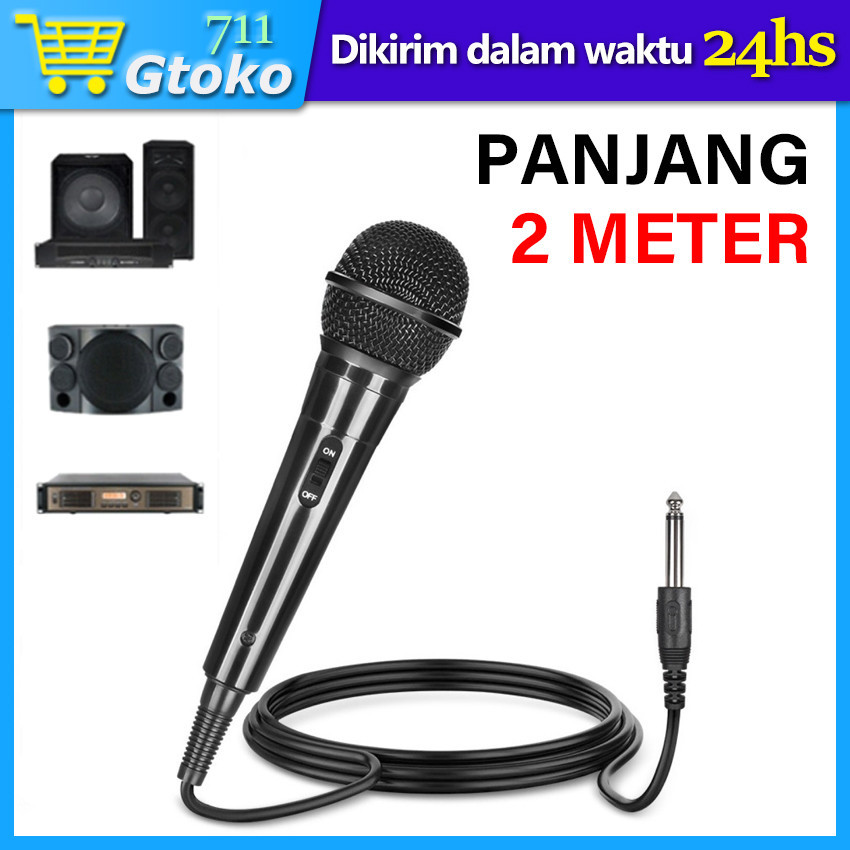Jual Microphone Kabel Karaoke Jack Besar 6.5 mm Profesional Mic Speaker ...