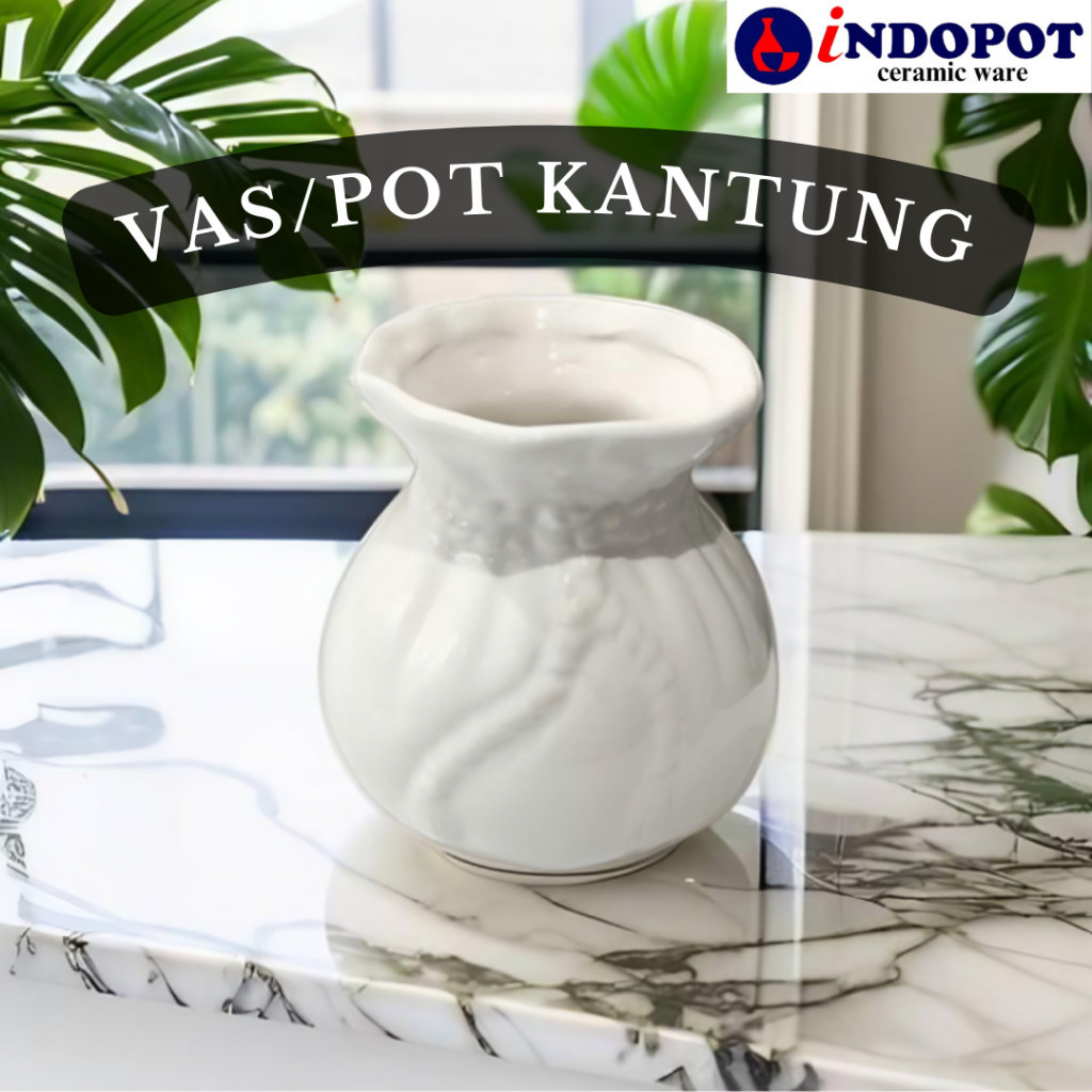 Jual Vas Pot Bunga Keramik Model Kantung untuk tanaman Hias / Hidup ...