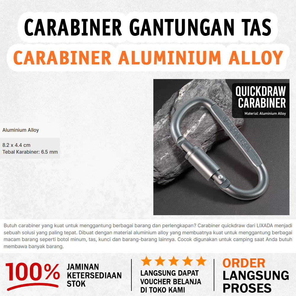 Jual Carabiner Quickdraw Aluminium Kuat dan Tahan Karat 8 cm | Shopee ...