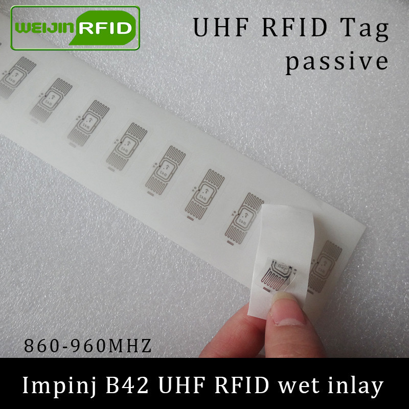 Jual UHF RFID tag sticker Impinj B42 wet inlay 915mhz 900 868mhz 860 ...