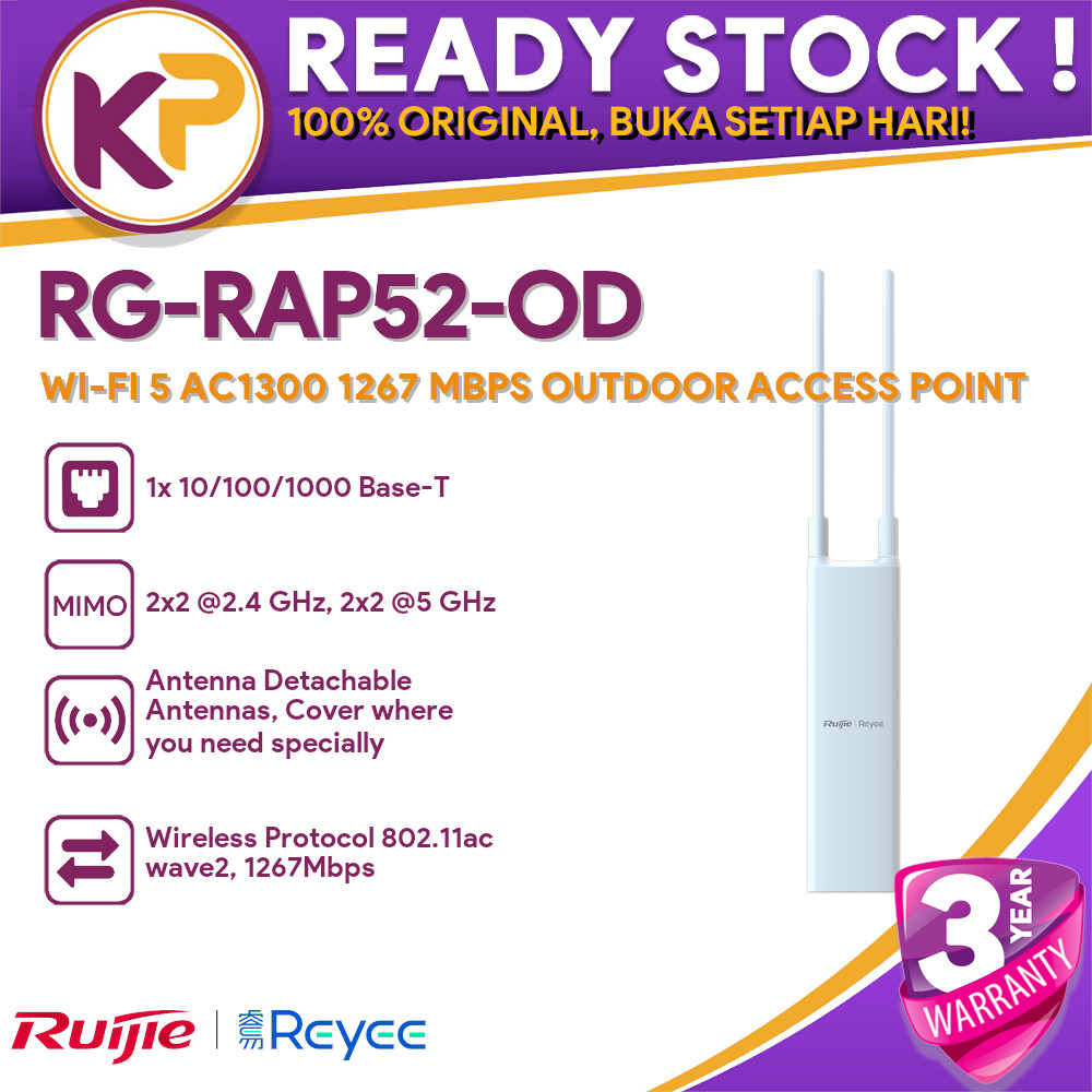Jual RUIJIE REYEE RG-RAP52-OD WI-FI 5 AC1300 1267 MBPS OUTDOOR ACCESS POINT | Shopee Indonesia