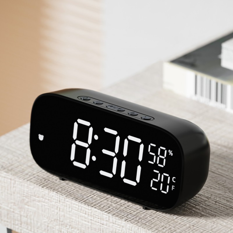 Jual LED Digital Clock Alarm Clock Voice Control Temperature Humidity ...
