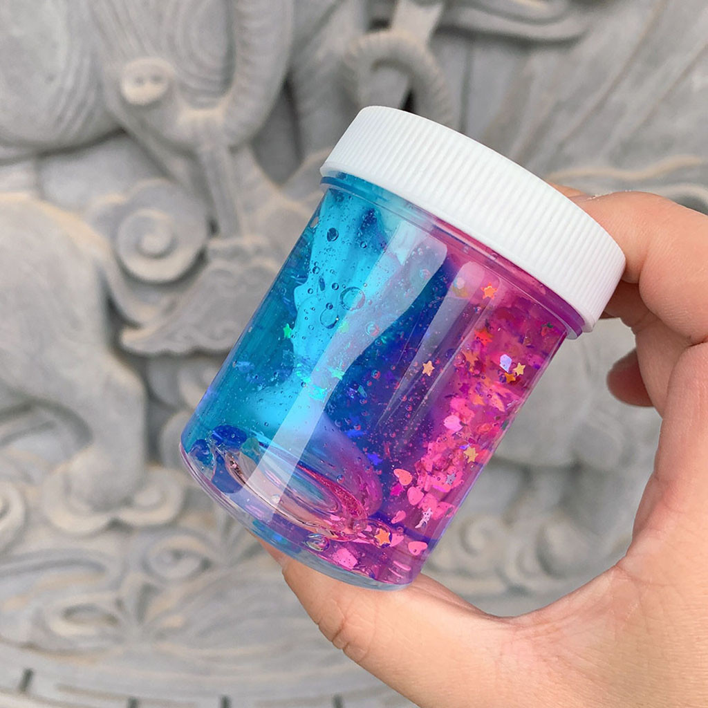 Jual Non-toxic Clear Slime Fluffy Modeling Clay Toy Beautiful Color ...