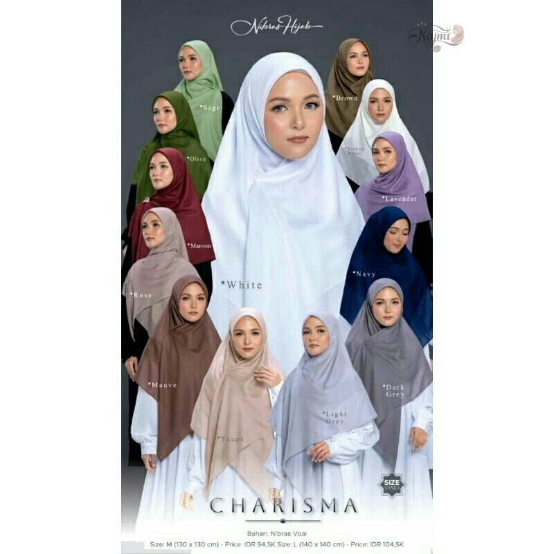Jual Koleksi Najmi / Nibras Charisma / Hijab Voal Charisma by Nibras | Shopee Indonesia