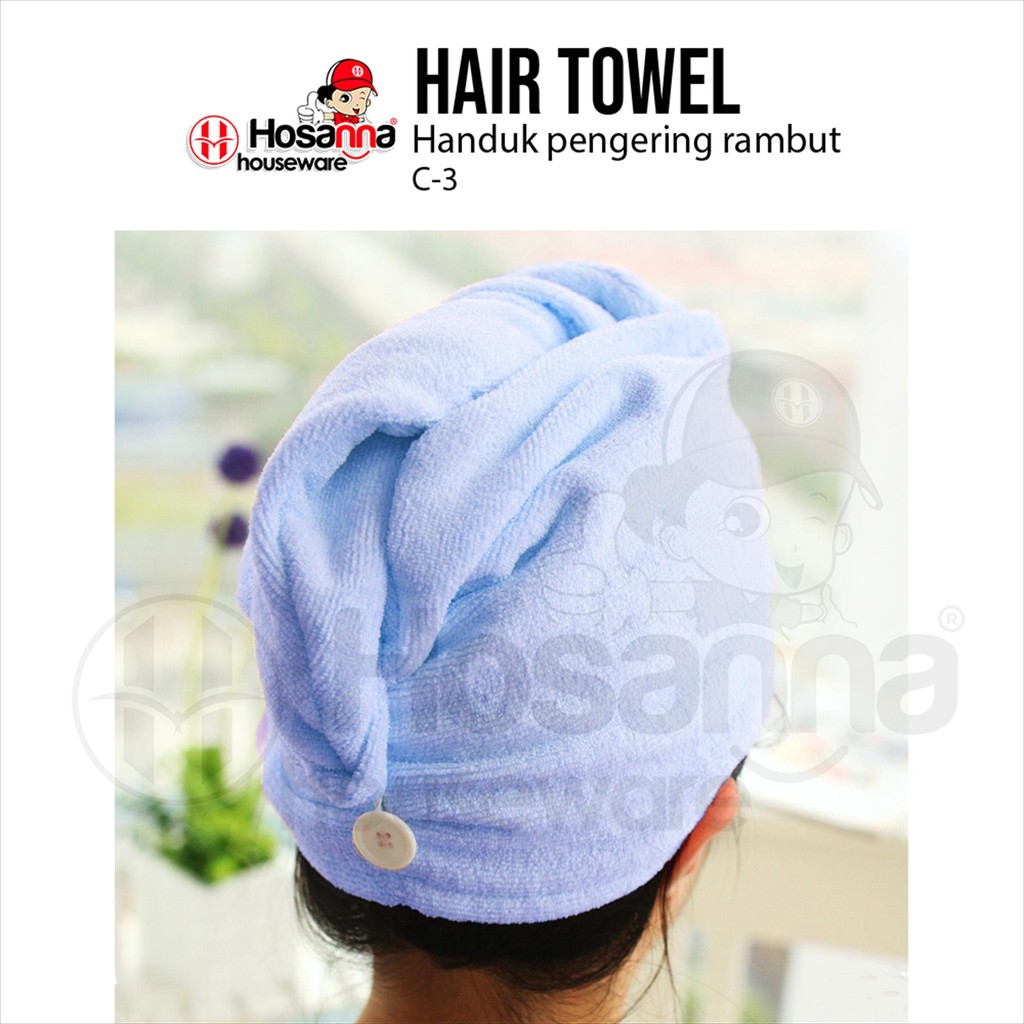 Jual Handuk Keramas Model Kancing / Hair Towel Pengering Rambut (C3 ...
