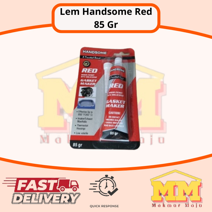Jual Lem Kaca Merah / Silicone Red / Sealant Tube 85 Gram Handsome ...