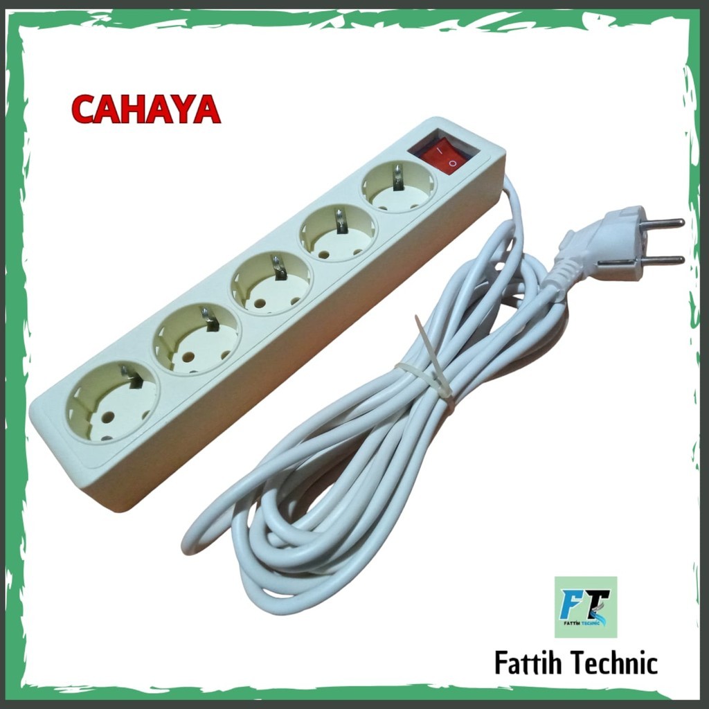 Jual Stop kontak Cahaya Tebal saklar lubang 5 kabel 3 meter original ...