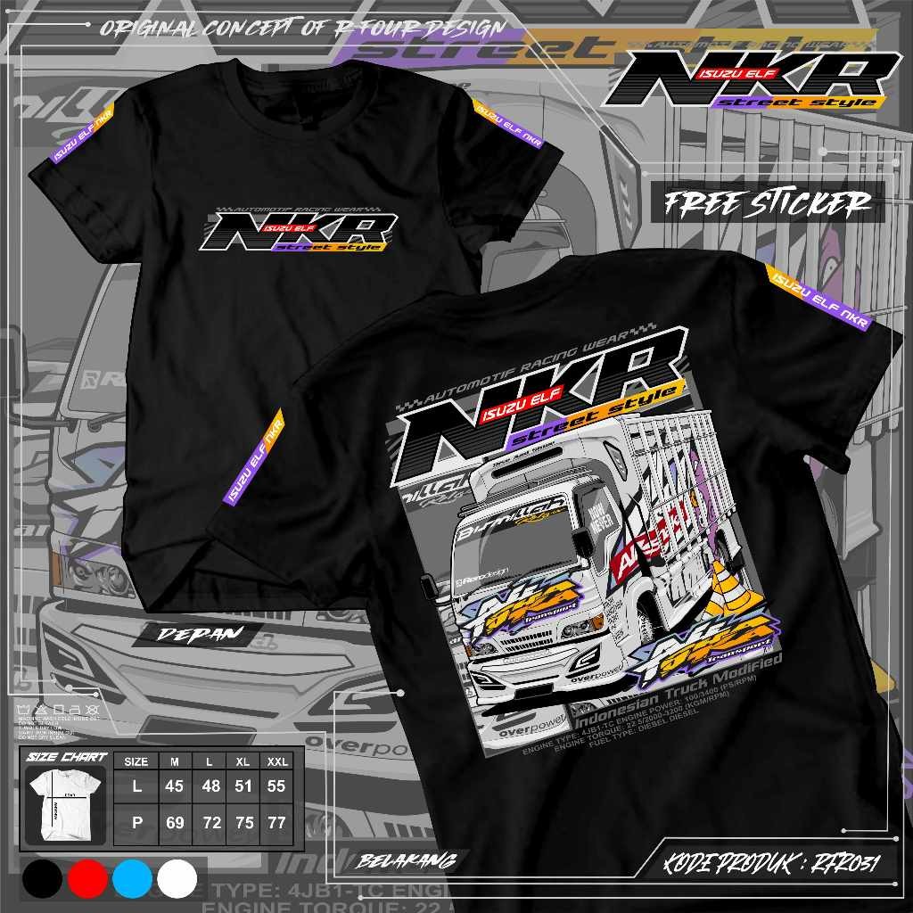 Jual KAOS TRUK ELF RFR031 KAOS ISUZU ELF NKR TERLARIS KAOS ELF MACAN ...