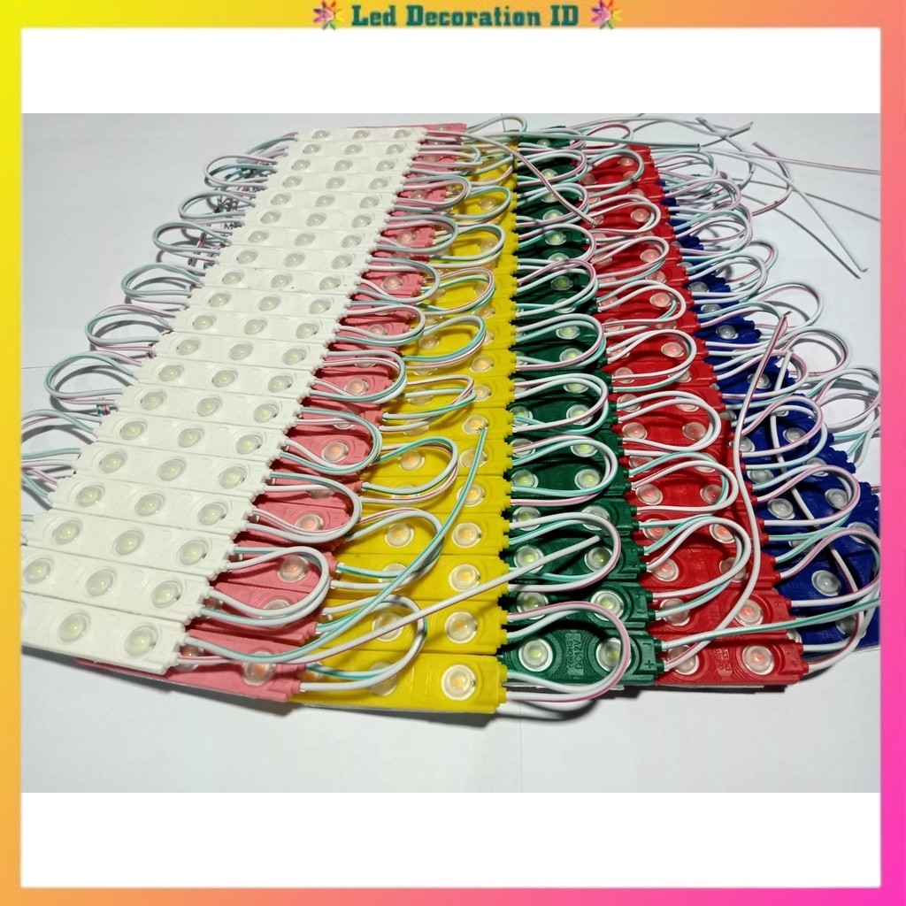 Jual LED MODUL 3 MATA WARNA WARNI / LAMPU NEON BOX / LAMPU MODUL DC 12V ...