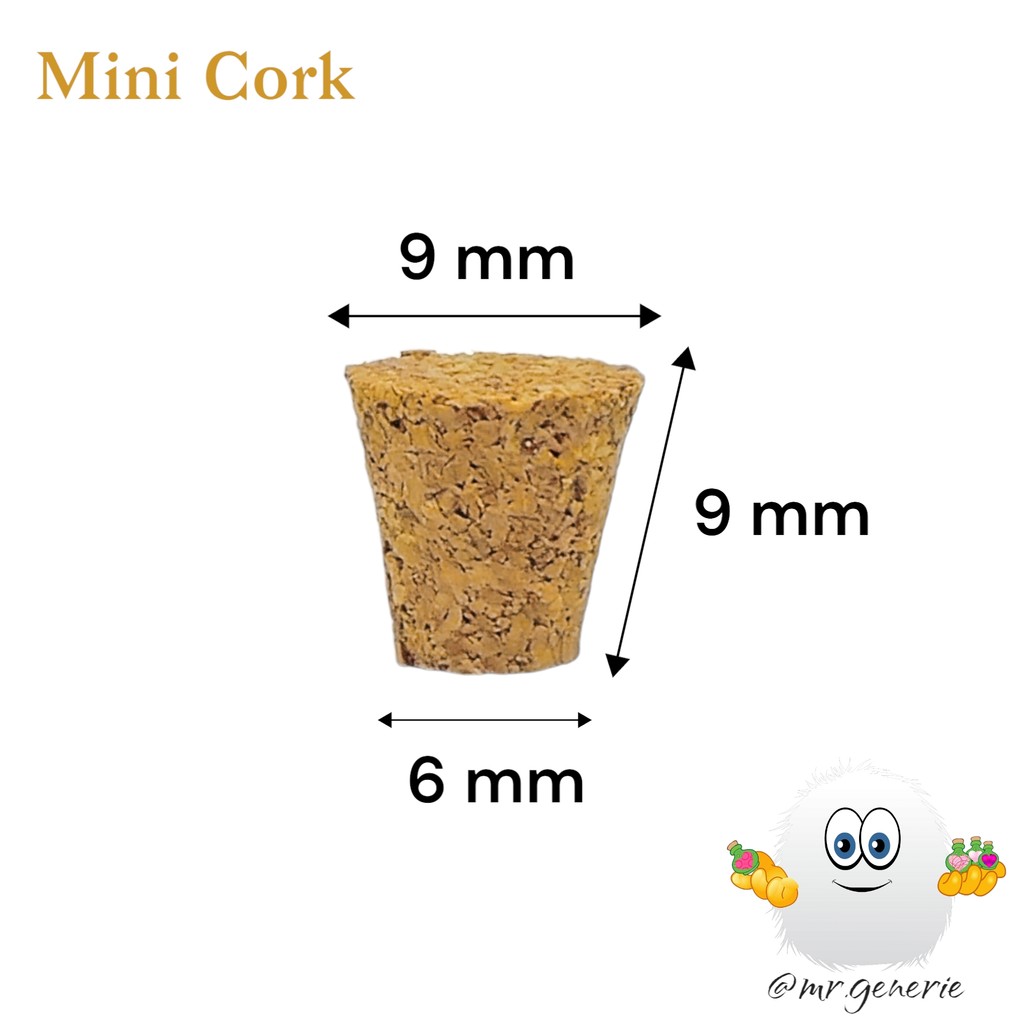Jual Mr.Generie Mini Cork 9x6x9mm / Tutup Botol Gabus kayu kecil 9x6x9 ...