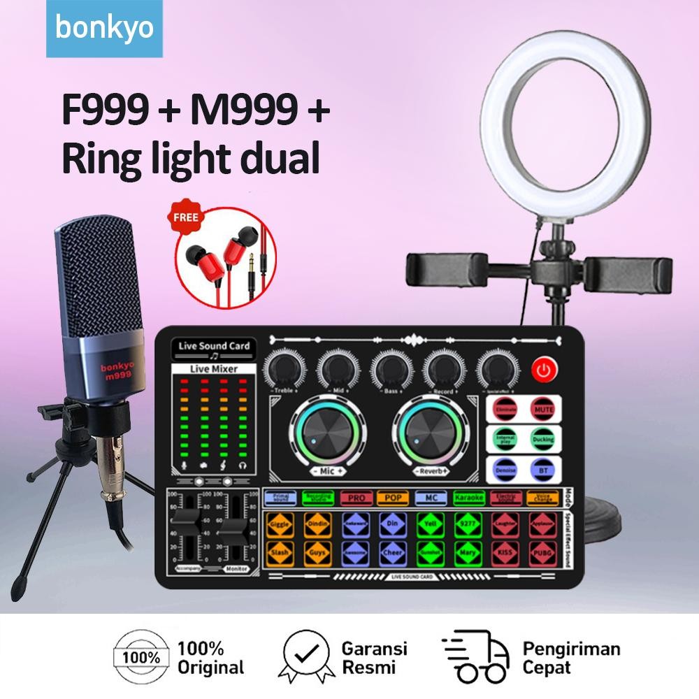 Jual F999+M999+Fill light live soundcard set Dedicated sound card for ...